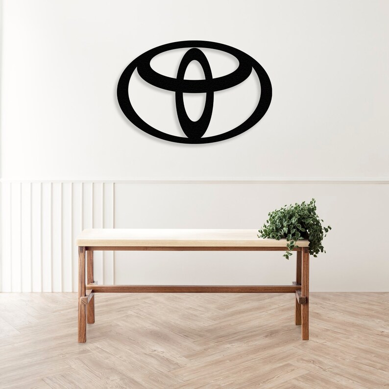 Toyota Car Logo: Metal Car Wall Art for House Decor, Wall Decor, Room ...