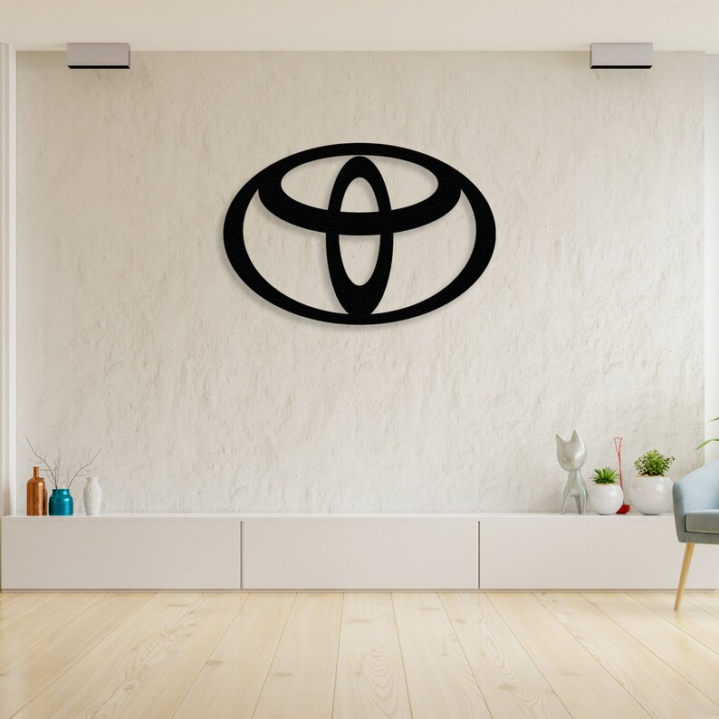 Toyota Car Logo: Metal Car Wall Art for House Decor, Wall Decor, Room ...