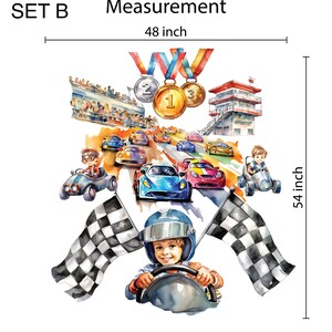 Peel and Stick Race Car Wallpaper Automobile Game Room Racetrack Wall ...