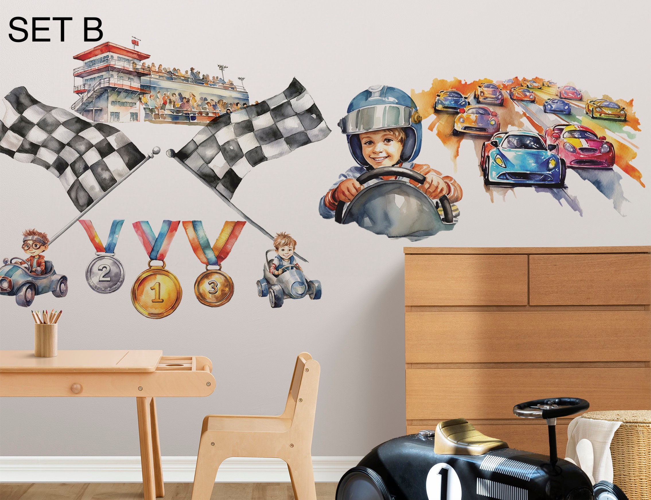 Peel and Stick Race Car Wallpaper Automobile Game Room - Etsy Australia