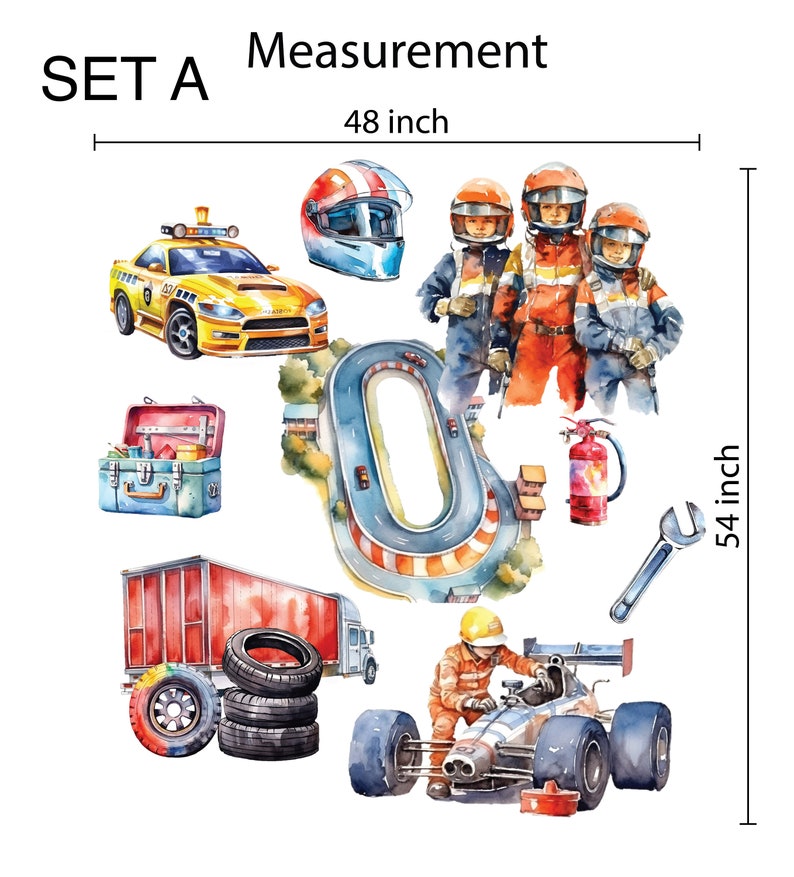 Peel and Stick Race Car Wallpaper Automobile Game Room Racetrack Wall ...