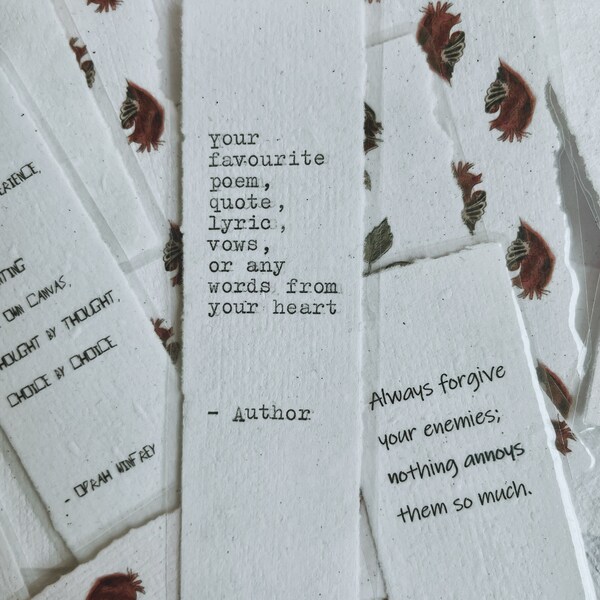Poem Bookmark - Etsy