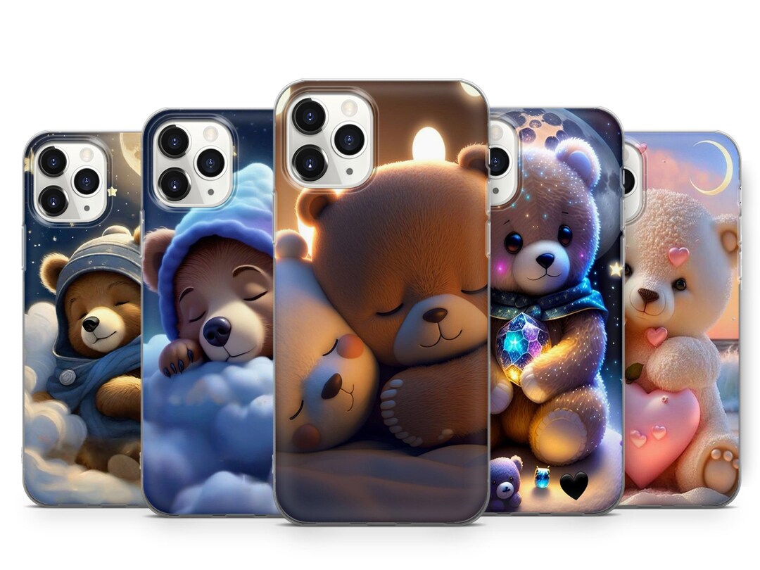 Cute Teddy at Night Protective Durable Stylish Phone Case for iPhone 15 ...