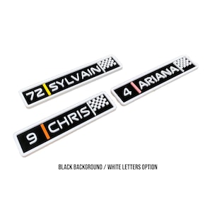 Formula One Sign Tag With Name, Number, and Custom Color for Decoration ...