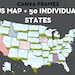 USA Canva Map, Editable US States Canva Template, Individual American ...