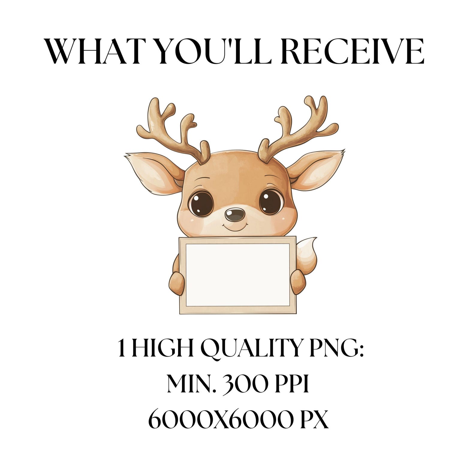 Watercolor Reindeer Name Tag: Christmas Kids PNG) - Etsy