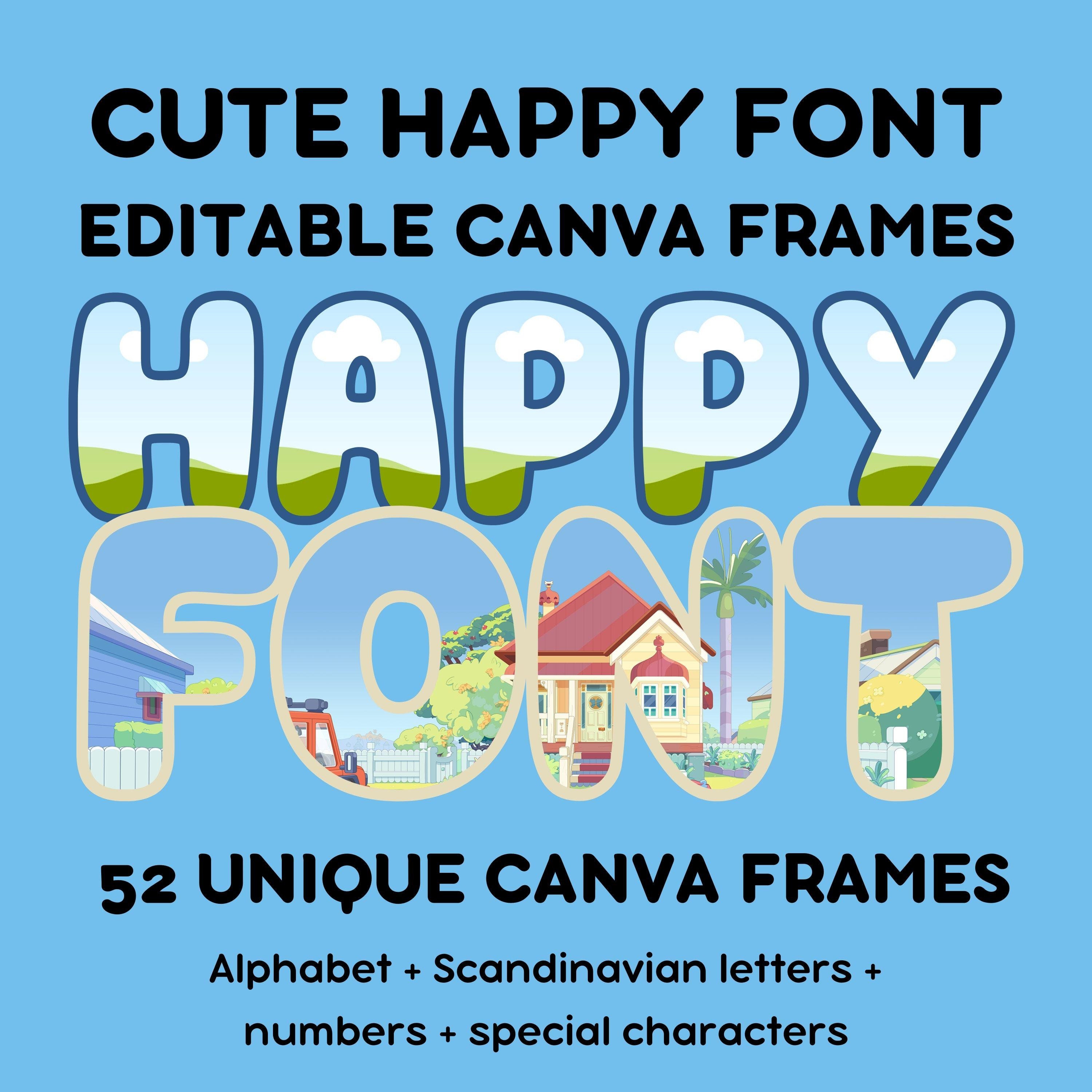 Canva Font Letters, Bluey Inspired Editable Alphabet, Cute Doodle Canva ...