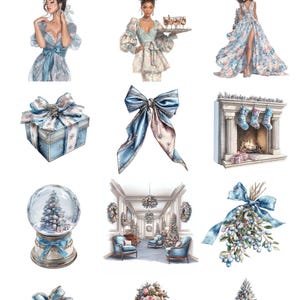 Grandmillennial Christmas Clipart Bundle: Elegant Holiday Designs (PNG ...