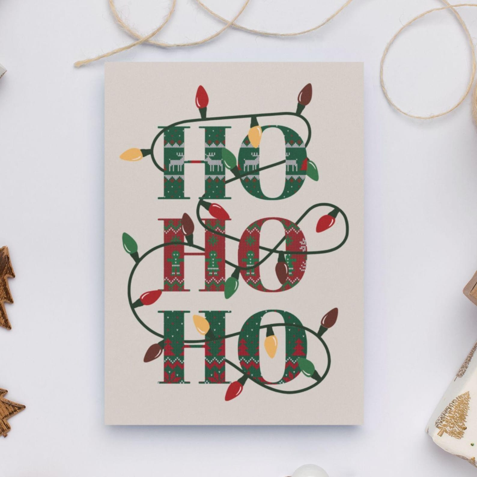 Christmas Fairy Lights Design Png, Ho Ho Ho Colorful X-mas Shirt Design ...