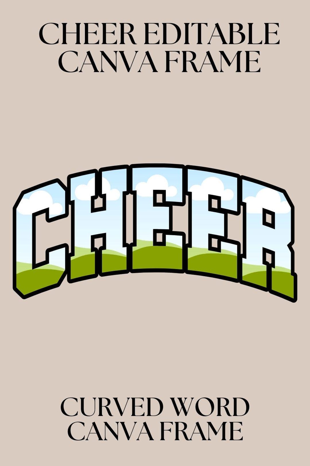 Curved Varsity "cheer" Canva Frame: Drag & Drop Clipart - Etsy