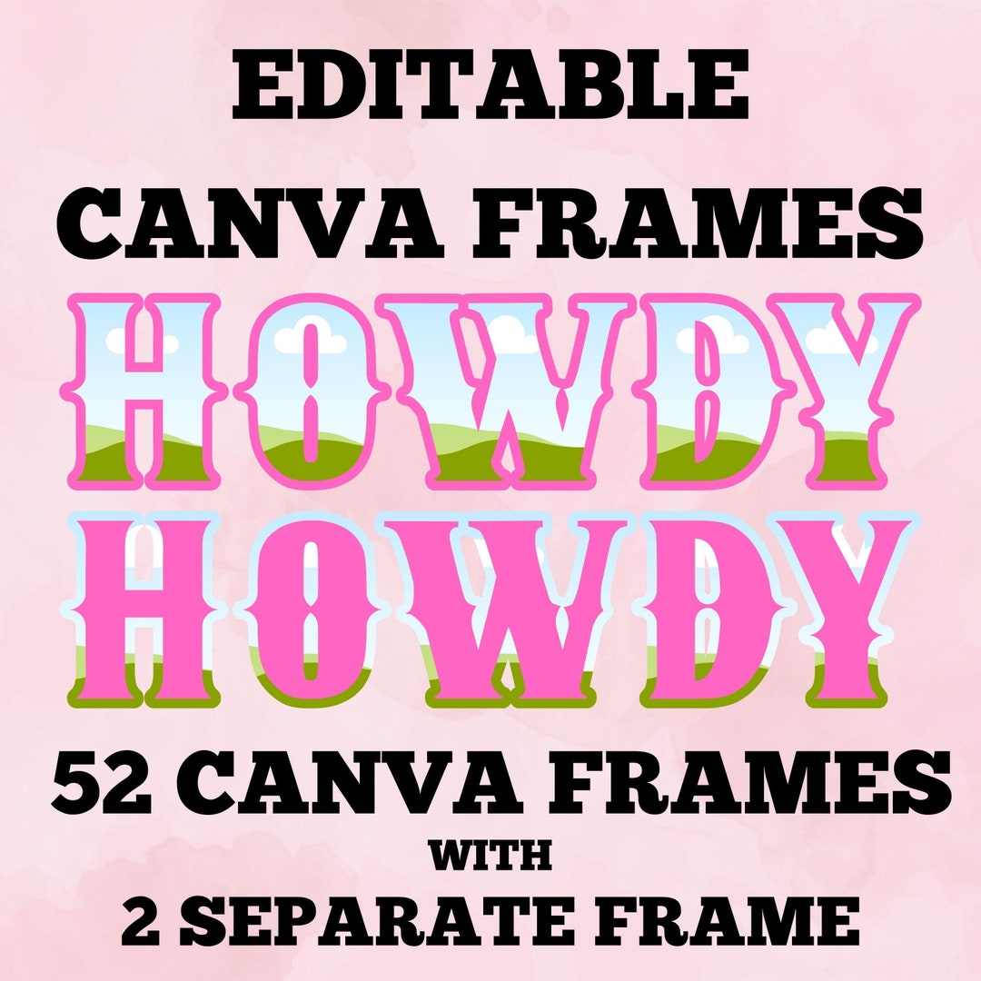 Cowgirl Canva Frame Letters: Western Alphabet Template - Etsy
