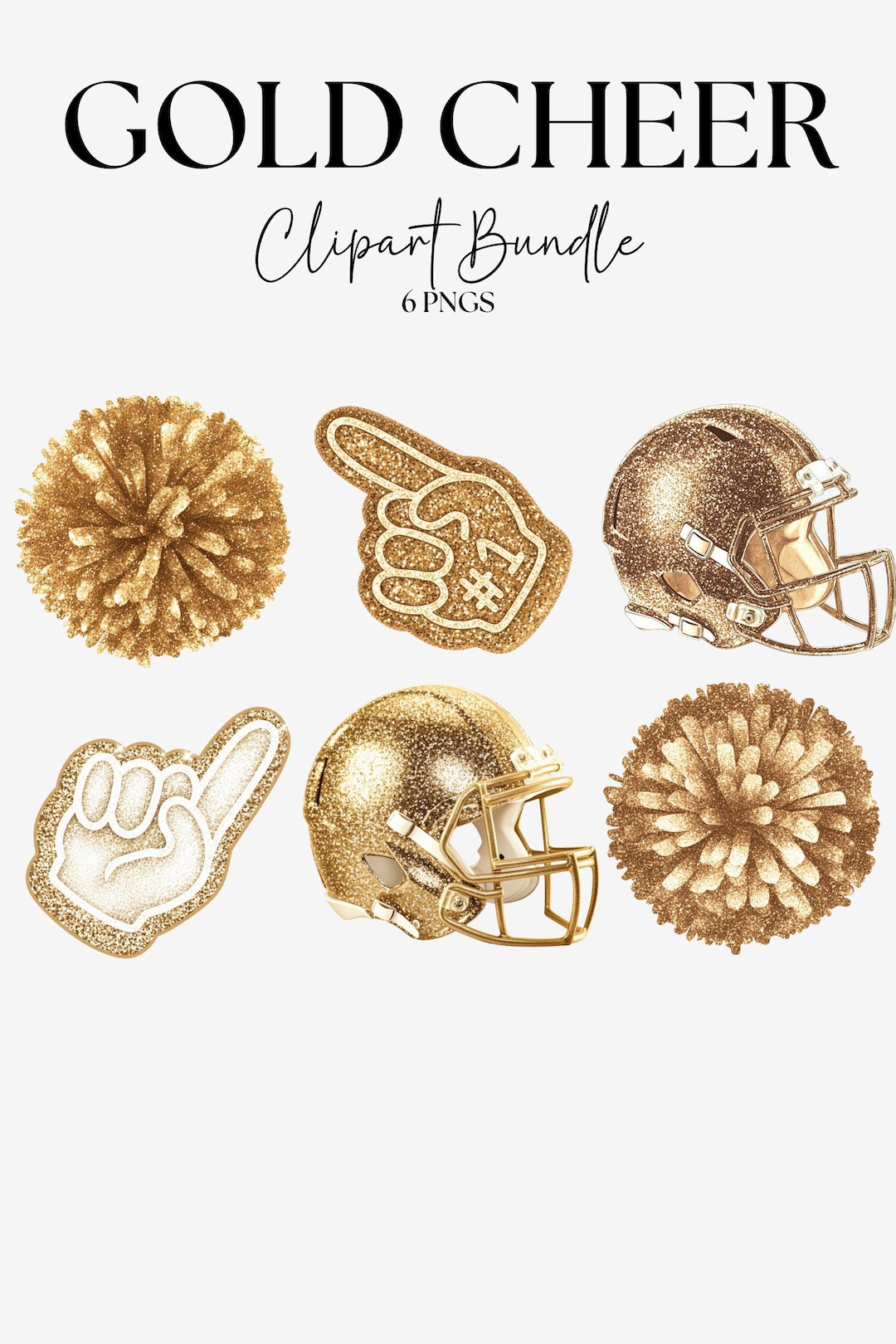 Gold Glitter Football Clipart Bundle: Game Day Graphics (PNG) - Etsy