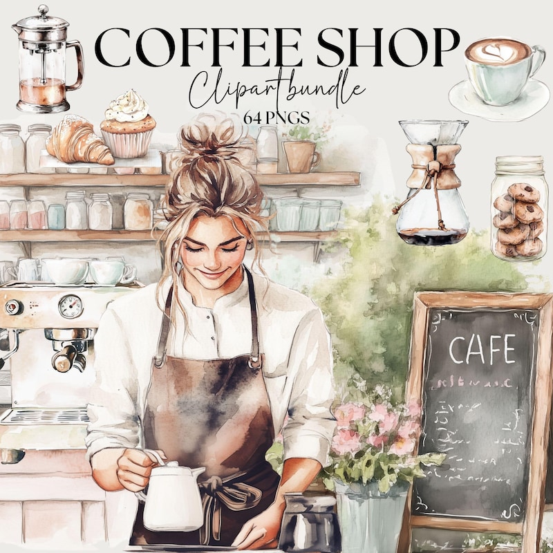 Clipart Barista - Etsy