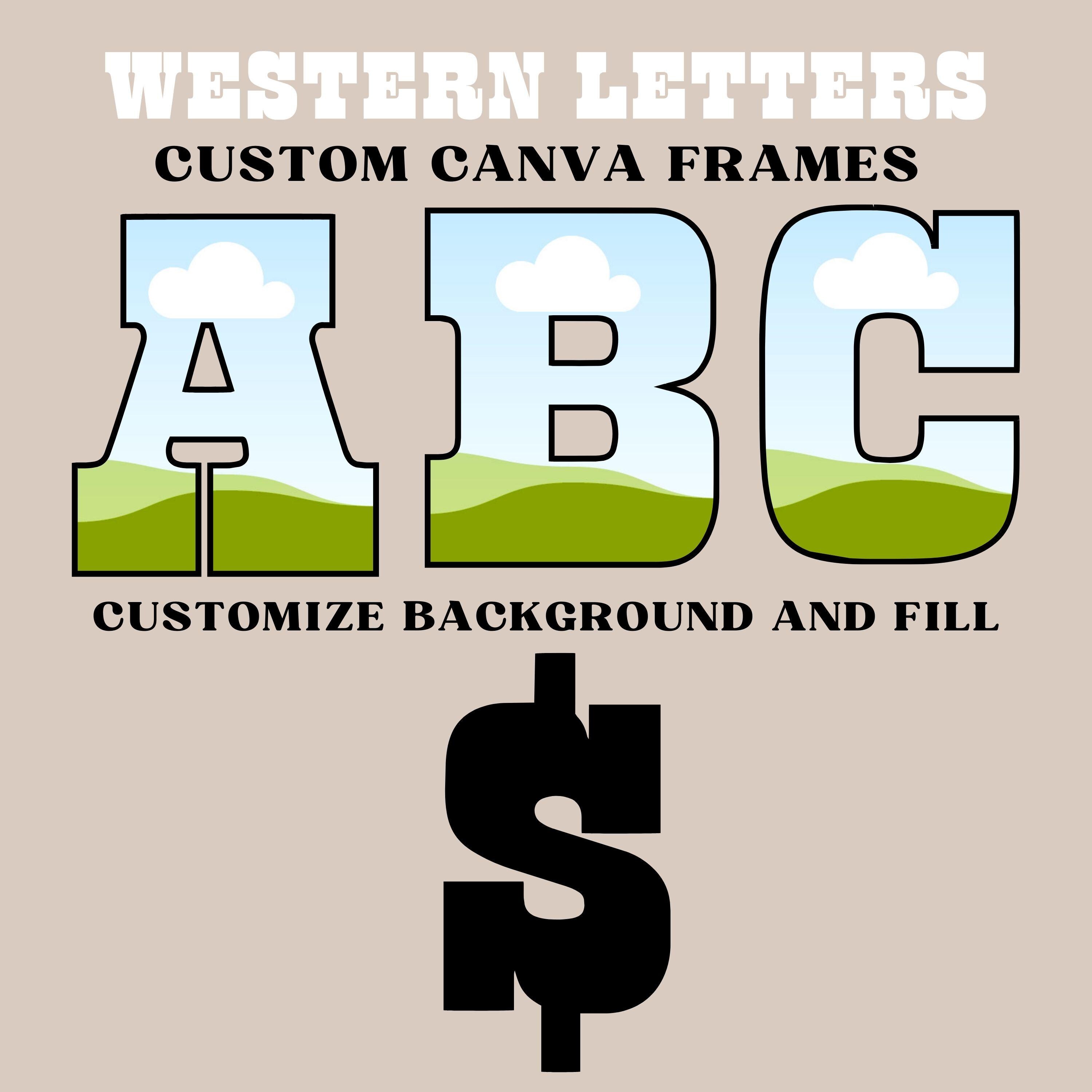 Western Letter Canva Frame Template: Cowgirl Alphabet) - Etsy