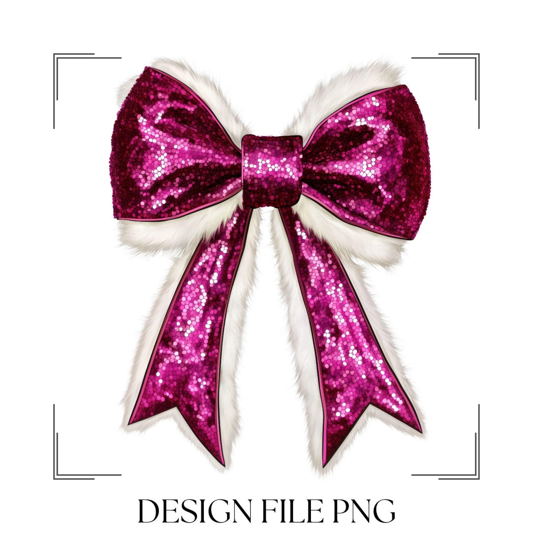 Pink Christmas Bow Png, Pink Sequin Bow Png, Pink Glitter Bow Png ...