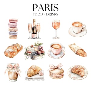 Paris Clipart Bundle, French Travel-themed Clipart Set, Watercolor ...