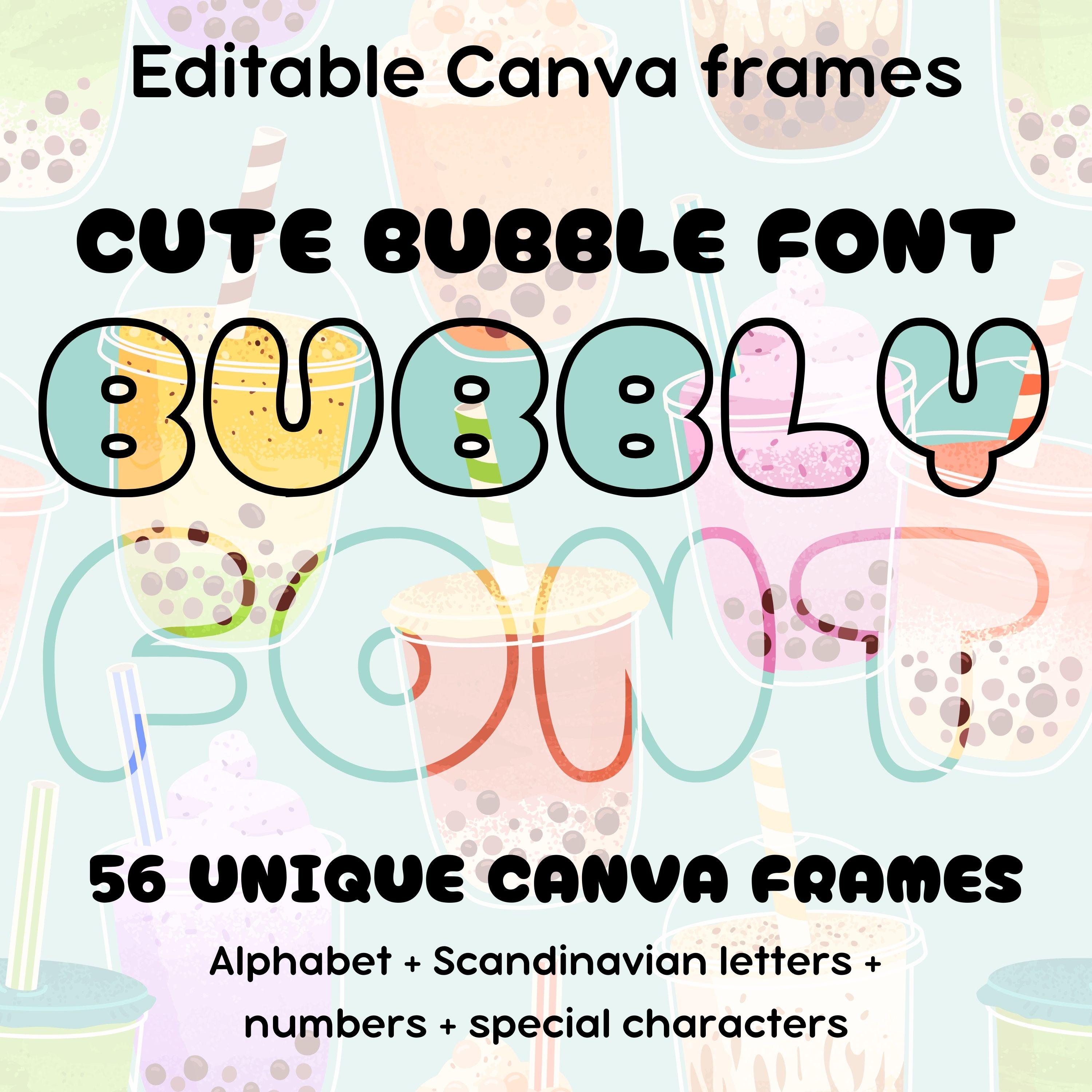 Canva Letter Frames, Bubble Fun Editable Font Clipart, Drag and Drop ...