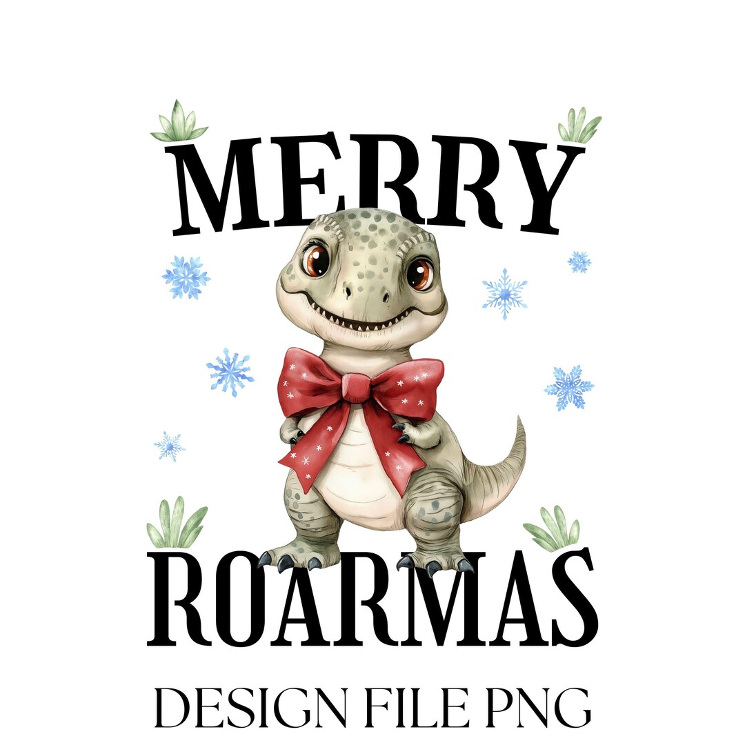 Kids Christmas Design Png, Merry Roarmas Png, Christmas Dinosaur Png ...