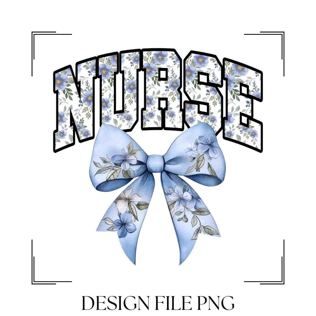 Spring Nurse Png, Pastel Watercolor Nurse Bow Shirt Design, New Baby ...