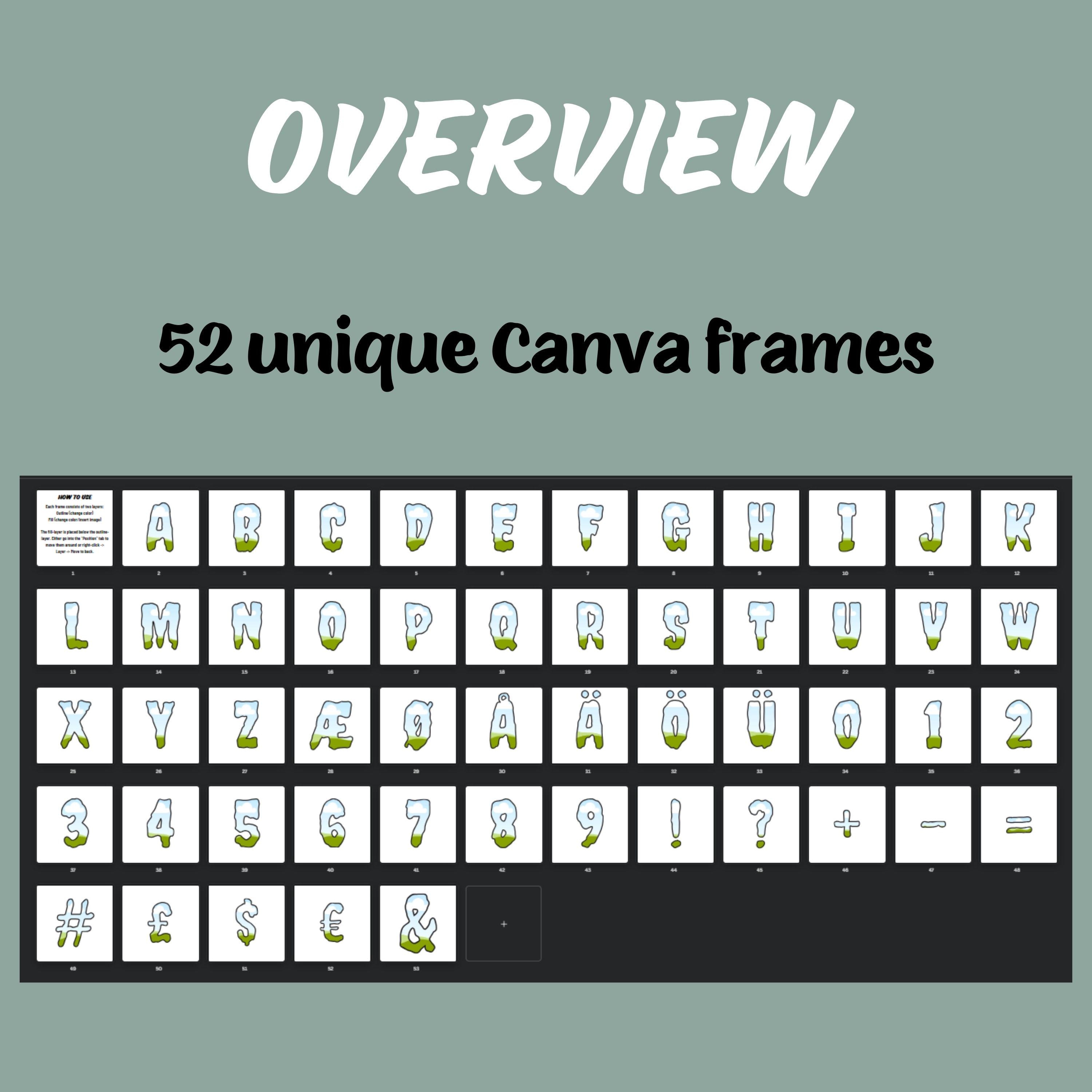 Halloween Creepy Font Canva Frames: 52 Editable Alphabet Frames - Etsy