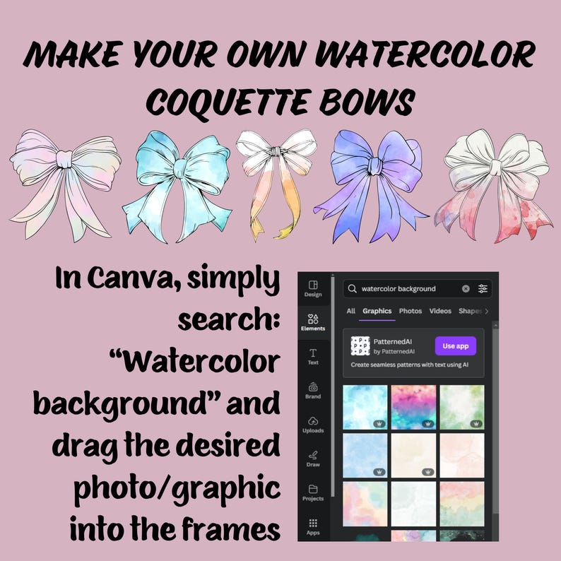 Coquette Bows & Ribbons Canva Frames: Bestselling Girly Bow Template ...