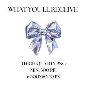 Iridescent Silver Bow PNG: Reflective Y2K Clipart - Etsy