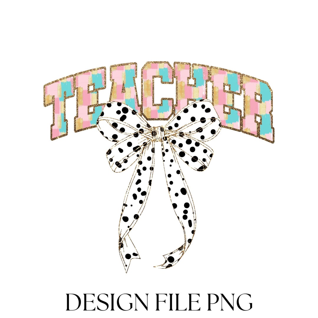 Coquette Teacher Bow PNG: Glitter Dalmatian Design) - Etsy