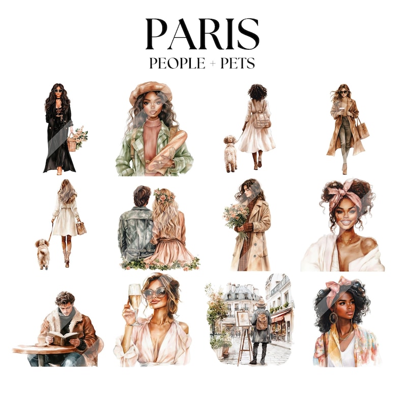 Paris Clipart Bundle: Watercolor French Travel Designs (77 Pngs) - Etsy