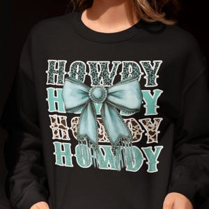 Western Cowgirl Howdy Png, Blue Turquoise Bow Png, Cowhide Bow Png ...