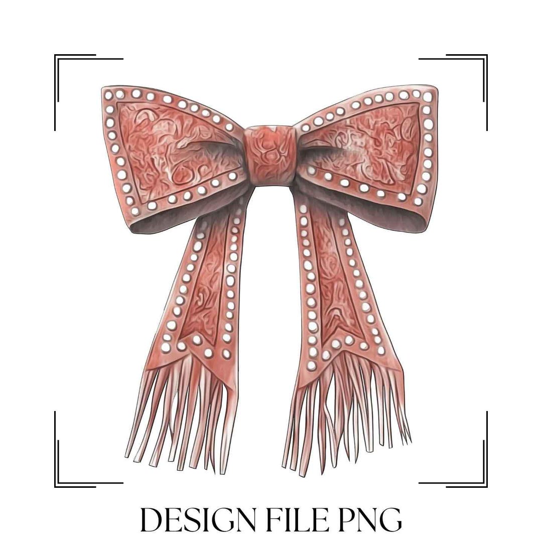 Floral Cowgirl Bow Png, Rose Patterned Fabric Western Bow Png, Girly ...