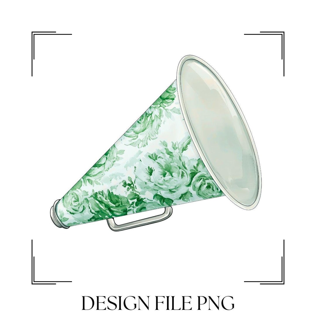 Watercolor Cheer Cone Clipart, Chinoiserie Cheerleading Png, Green ...