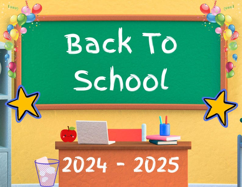 Back to School 2024 2025 Printable Sign Instant Digital Download - Etsy