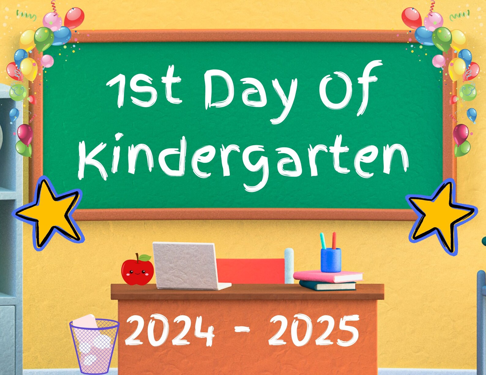 1st Day of Kindergarten Printable Sign Instant Digital Download - Etsy
