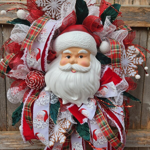Santa Wreath - Etsy
