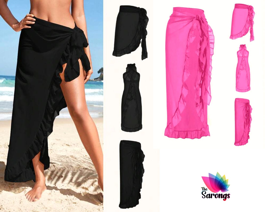 Bachelorette Ruffle Sarong Bridal Long Ruffle Sarong Bridesmaid Sarong ...