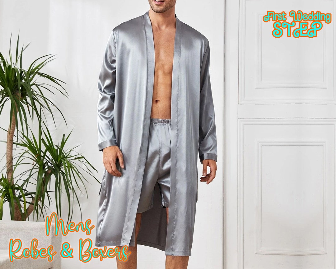 Personalized Men's Robes Men's Robe With Boxers Groom Satin Boxer Robes ...