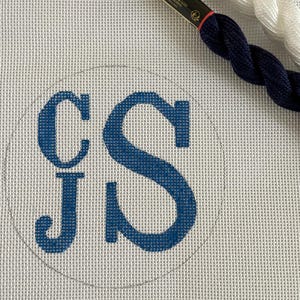 Hand-painted Stacked Monogram NDLPT 18 Count Canvas - CANVAS ONLY, No ...