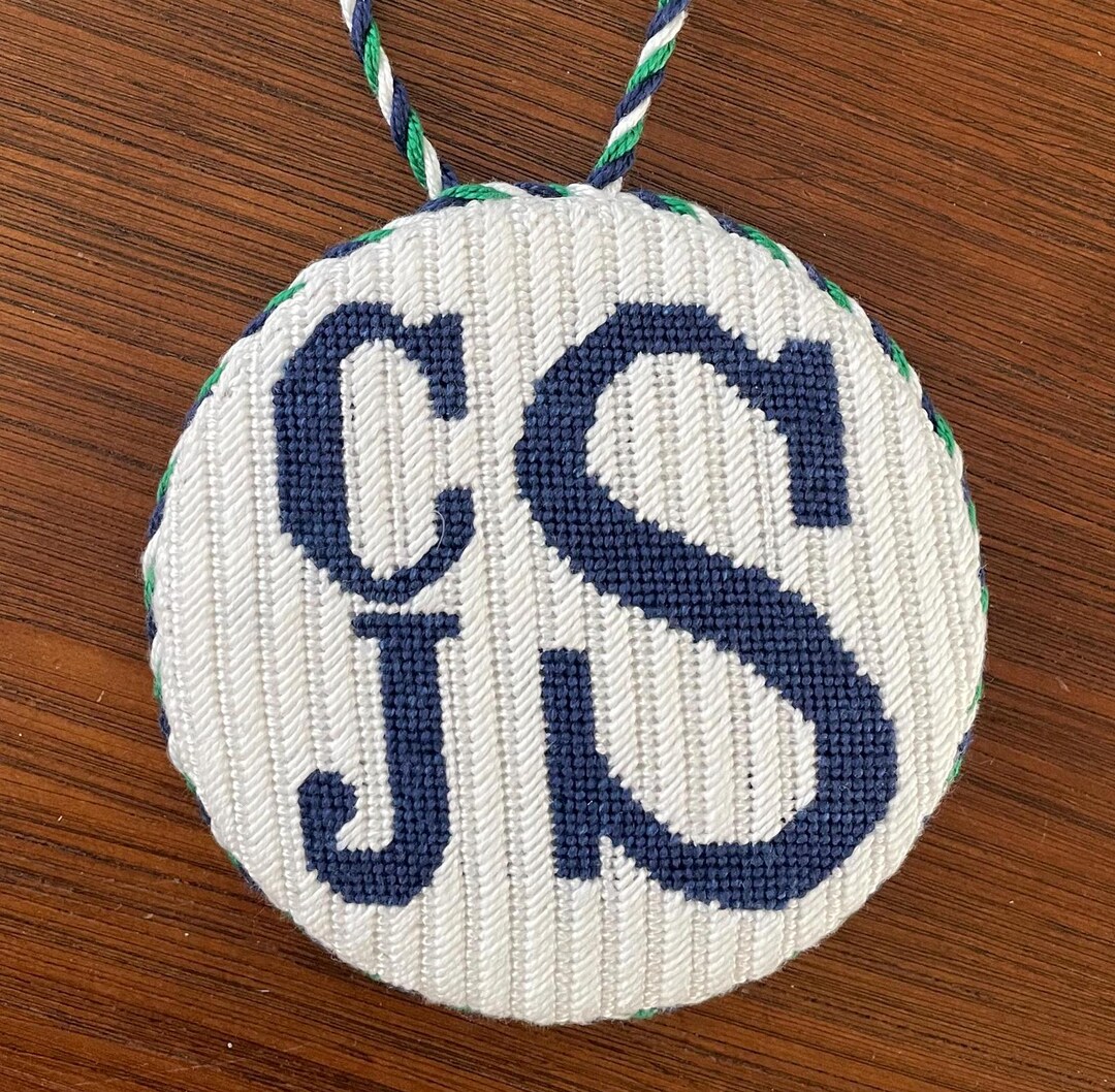 Hand-painted Stacked Monogram NDLPT 18 Count Canvas - CANVAS ONLY, No ...