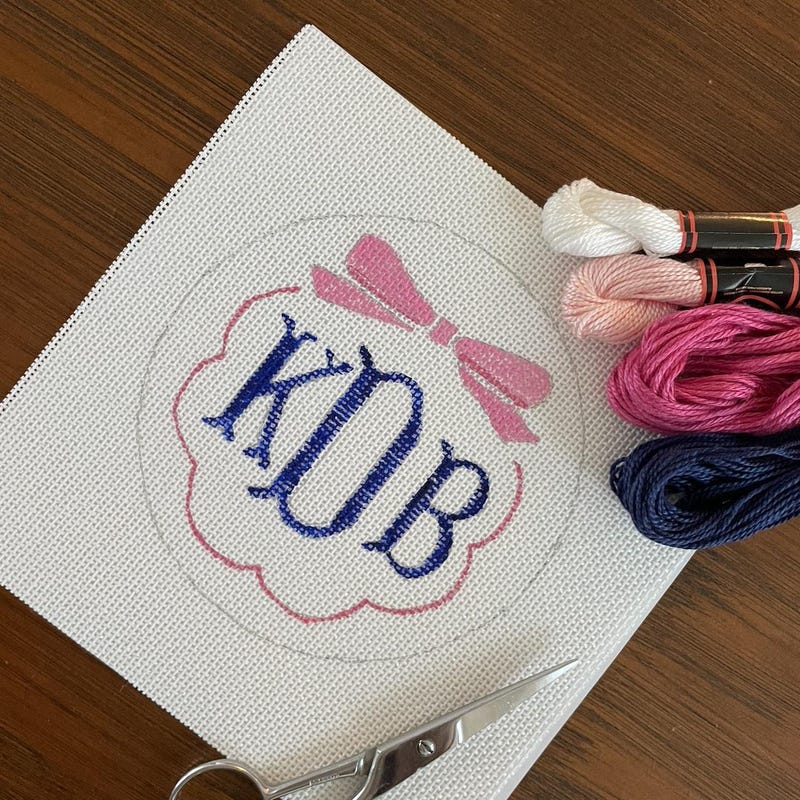 Monogram Needlepoint - Etsy