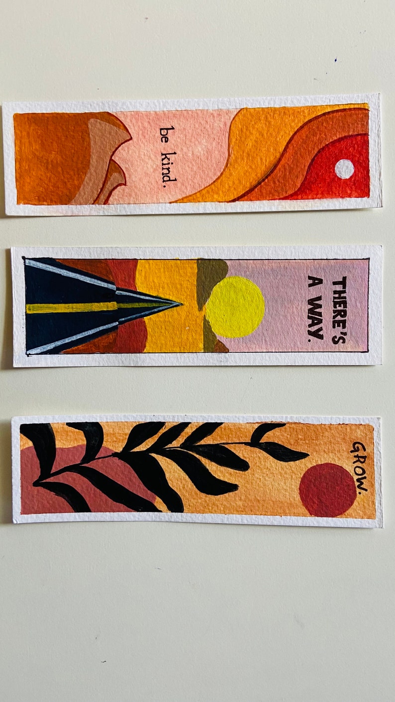 Hand Painted Bookmarks, Customized Book Accessories , Acrylic Painting ...