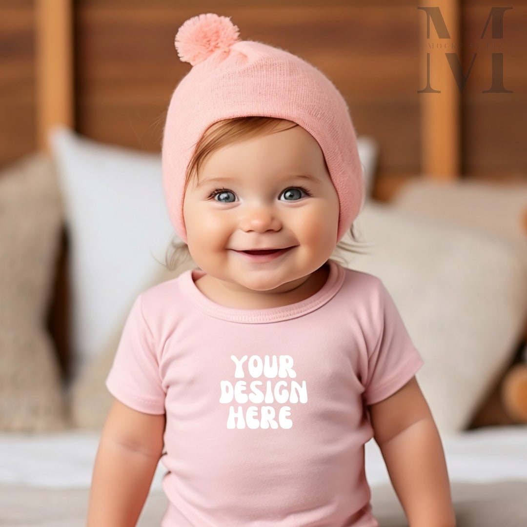 Bella Canvas 3001B Pink Mockup T-shirt Mockup Baby T Shirt Mockup Plain ...