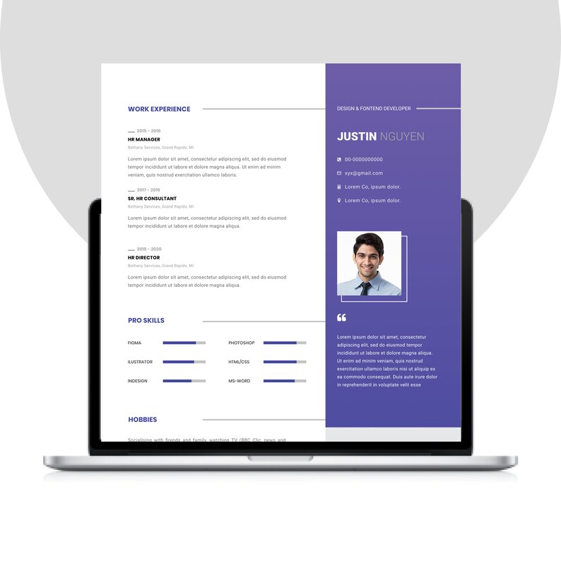 CV Template Modern, Photo Creative CV, CV Templat, Cv Template Word, Cv ...