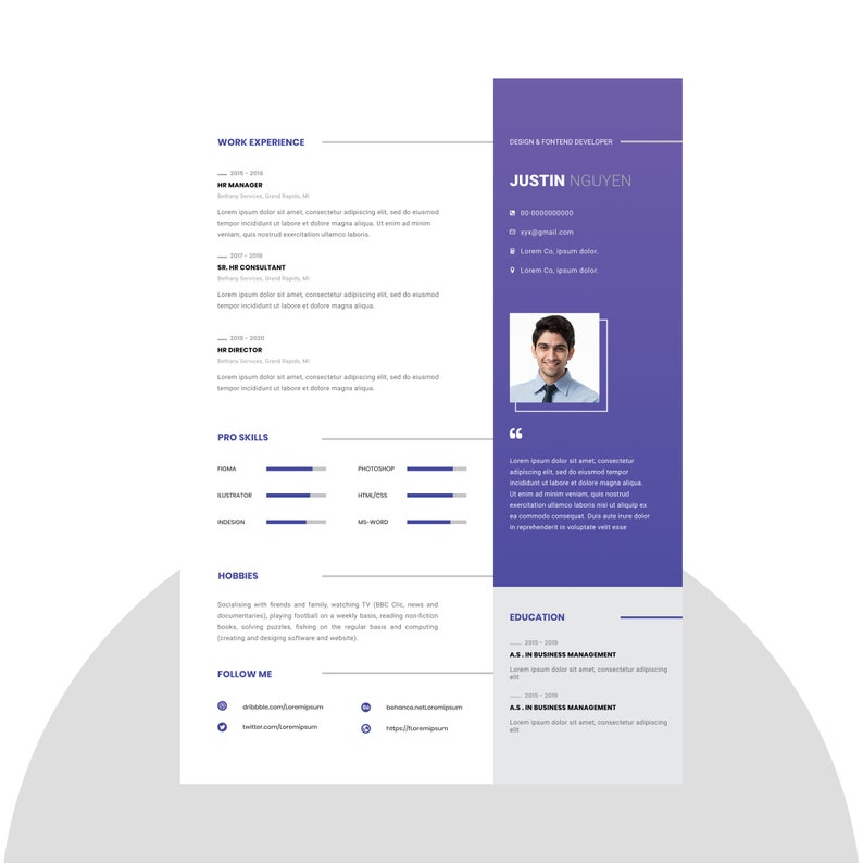 CV Template Modern, Photo Creative CV, CV Templat, Cv Template Word, Cv ...