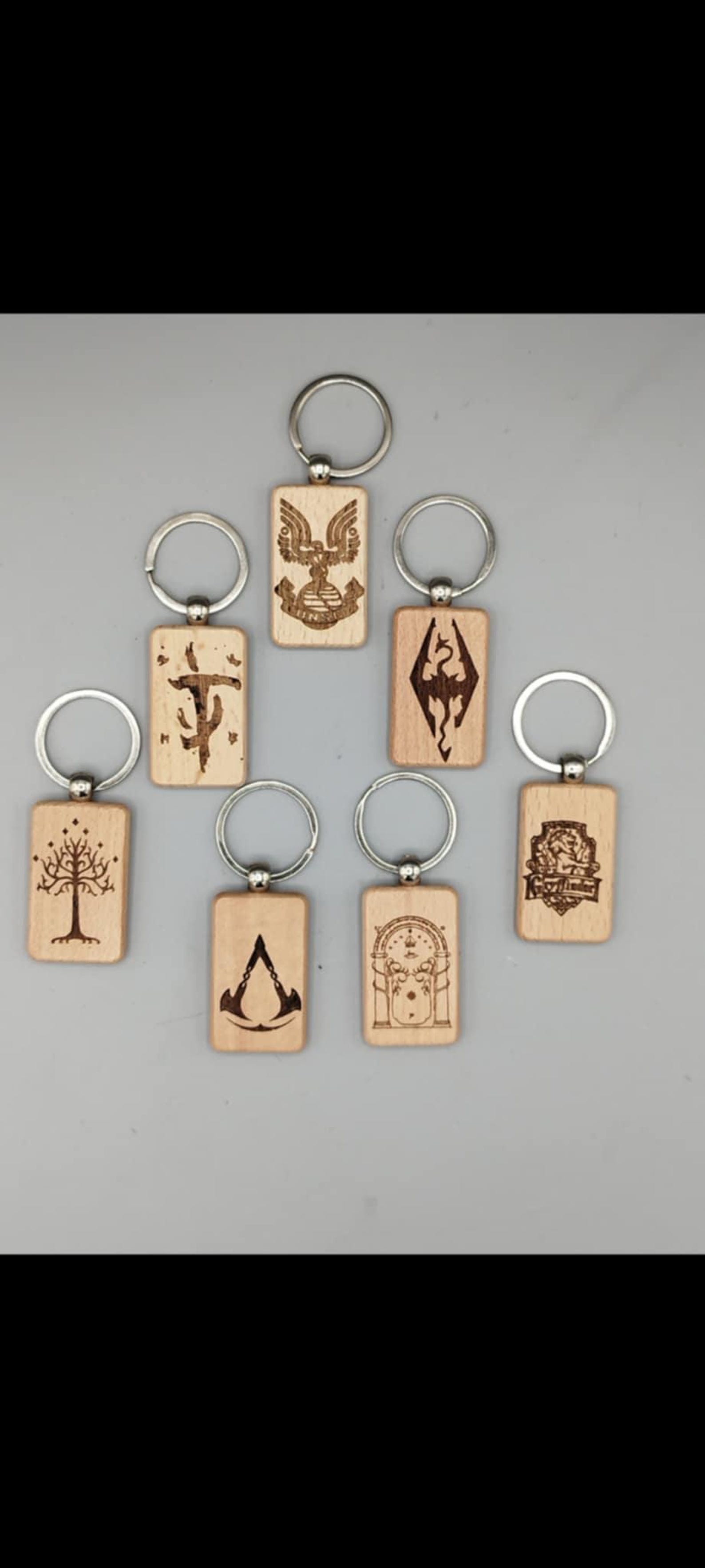 Custom Laser-engraved Wooden & Leather Keychains – Designed Just for ...