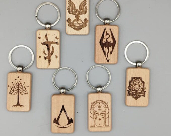 Custom Laser-engraved Wooden & Leather Keychains – Designed Just for ...