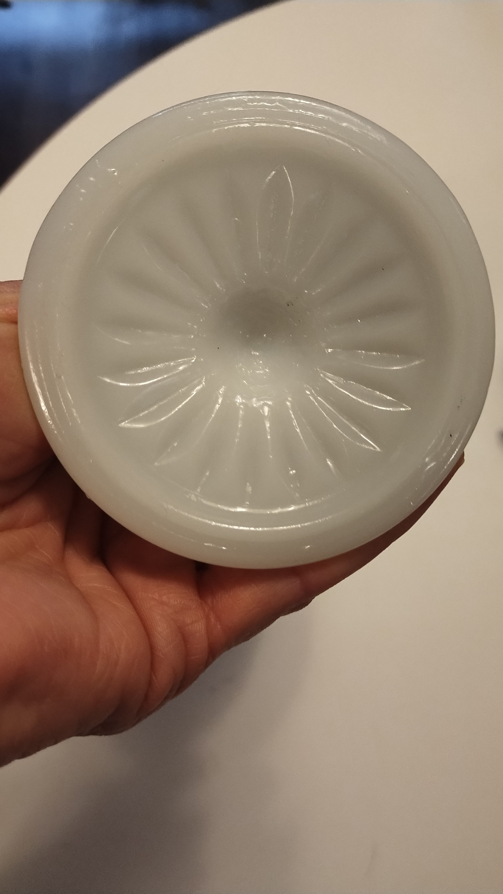 Vintage 1960’s EO Brody White Milk Glass Goblet Harlequin Raised ...