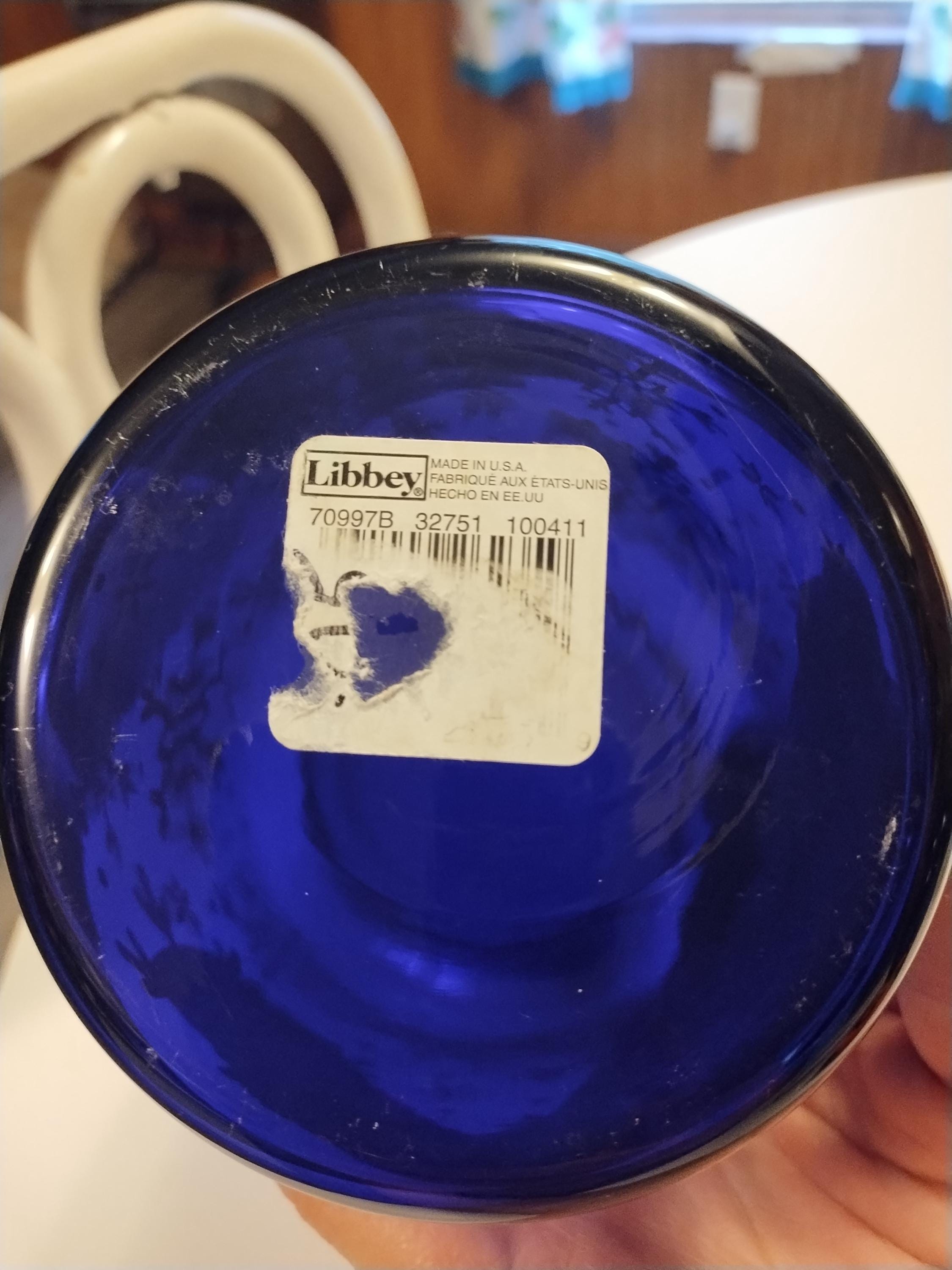 VTG Libbey Cobalt Blue Glass Snowflake Canister Apothecary Jar 7 ...