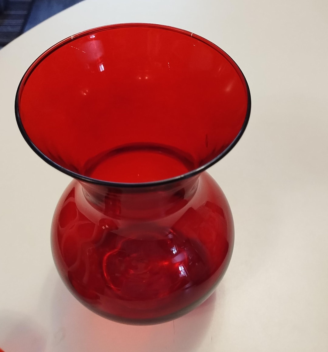 Royal Ruby Vintage Red Glass Vase 7" Tall - Etsy