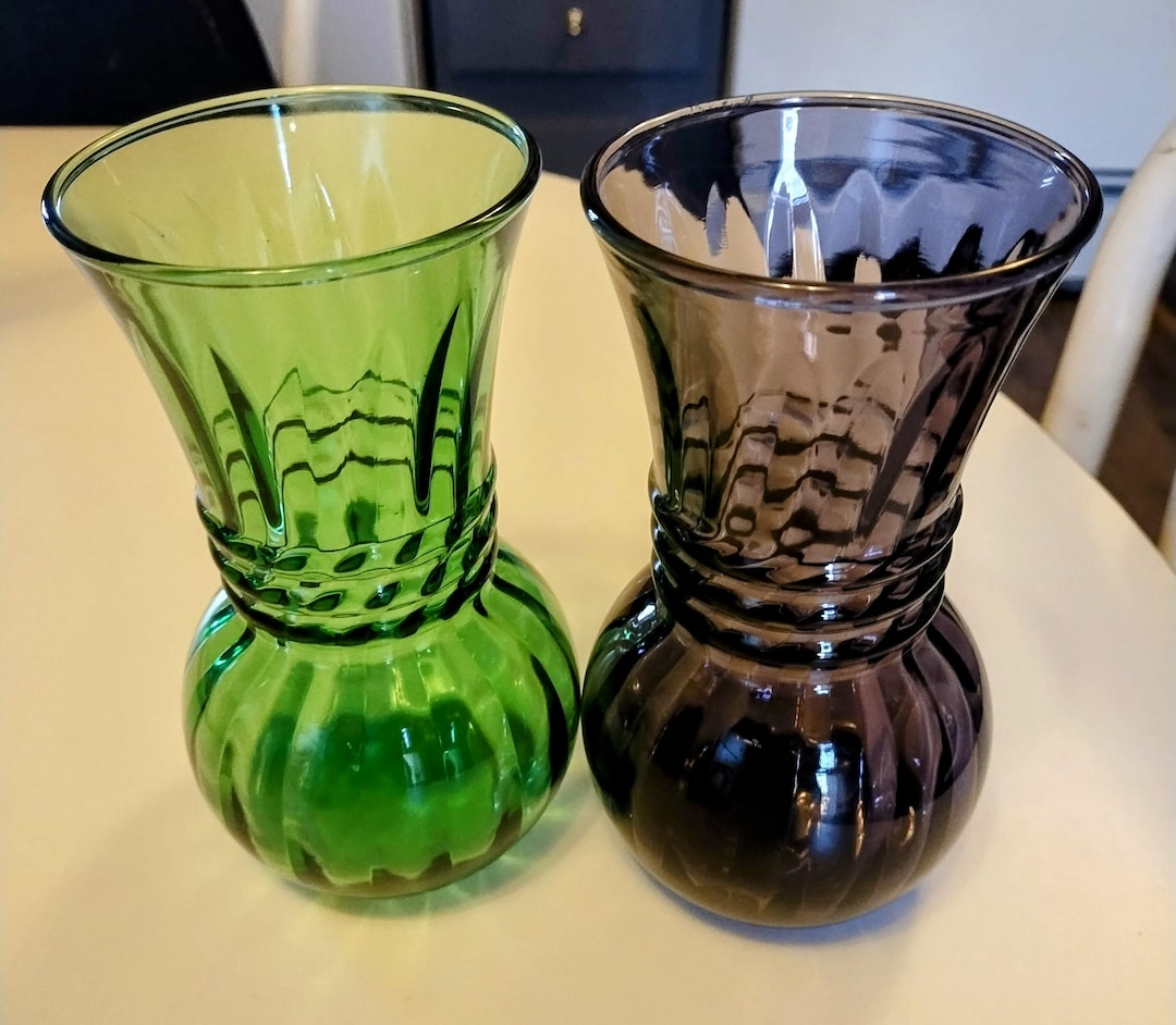 Vintage Indiana Glass ILLUSIONS Pattern Optic Swirl With 3 Rings Design ...