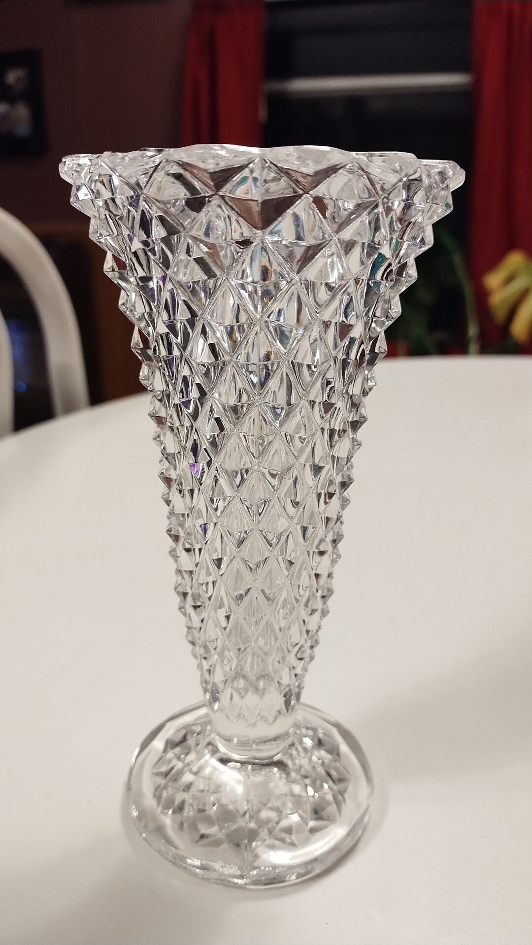 Vintage Princess House Diamond Cut 24% Lead Crystal Vase West Germany ...